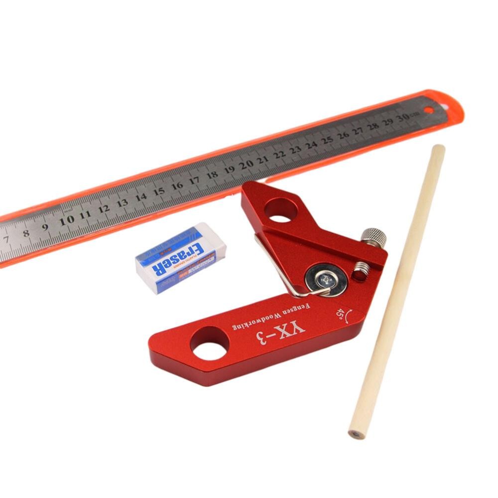 Woodworking Scriber Center Scribing Ruler 45°/90° Right Angle Auxiliary ...