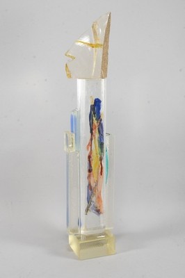 O16K01- Jean-Paul van Lith (*1940) Kunstwerk Glasskulptur signiert und ...