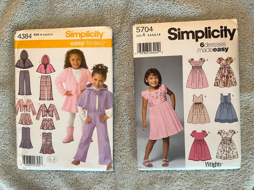 2 Simplicity Patterns ~ 4384 & 5704 ~ Size 3-8 ~ ~ ~ ~ ~ Listing MP 58 ...