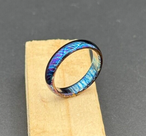 Colorful Titanium Heat Anodized Handmade Wedding band 5mm| Unique ...
