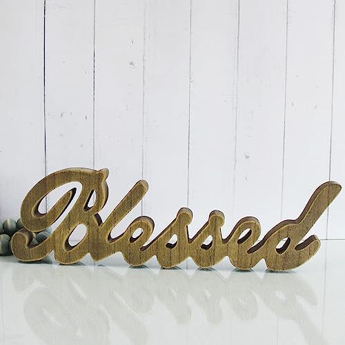 Blessed Sign Free Standing Wooden Words Sign For Gift And Table/shelf ...