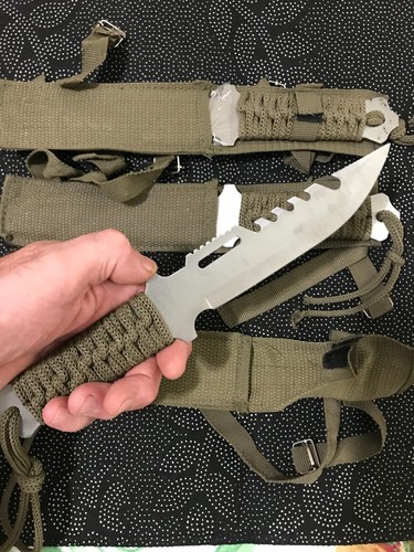 3 knives Stainless-Steel Cord Handles Multi tool Survival FREE SHIPPING ...