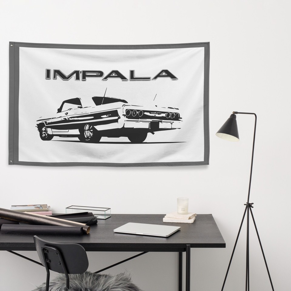 1964 64 Impala Chevy Antique Car Garage Office Man Cave Banner Flag 34. ...