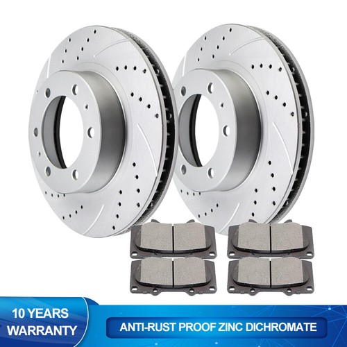 Front Drilled Rotors + Brake Pads for Toyota Tacoma 4Runner FJ Cruiser ...