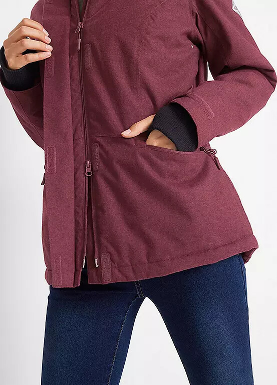 bonprix bpc Sport Hooded Waterproof Coat Maroon Detachable Hood ...