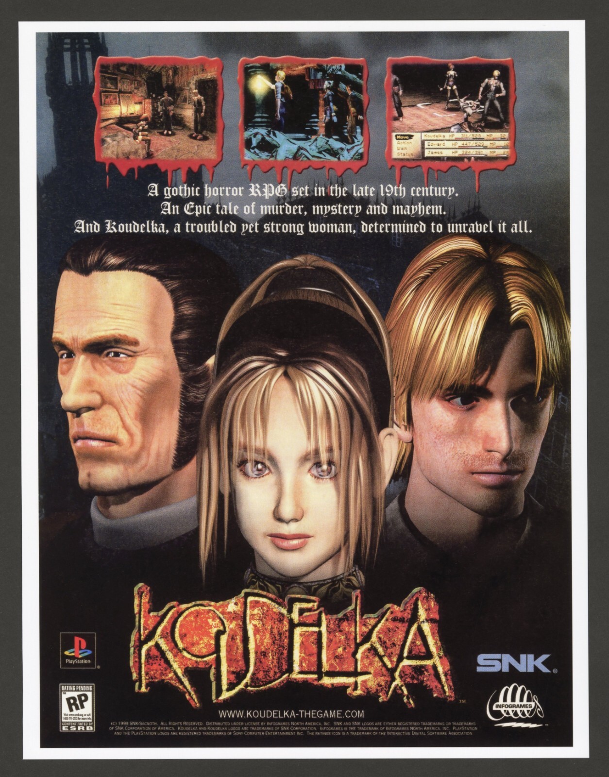 Koudelka Playstation 1 PS1 PSX 2000 Promo Ad Art Print Poster Classic ...