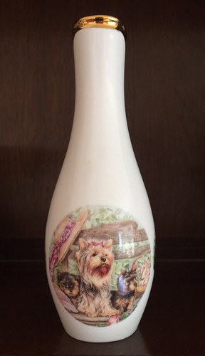 Bud Vase Dogs/ Puppies Gold Rim Bone China Made In England | eBay