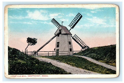 The Old Mill Nantucket Massachusetts Windmill Antique Vintage Postcard ...