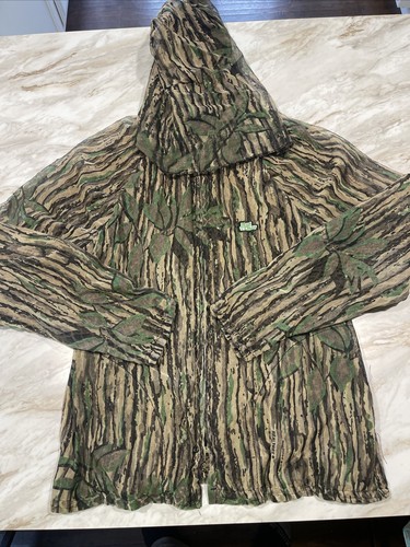 VTG Realtree Bug Tamer Jacket Mens L Camo Mesh Net Hood Zip Shannons ...