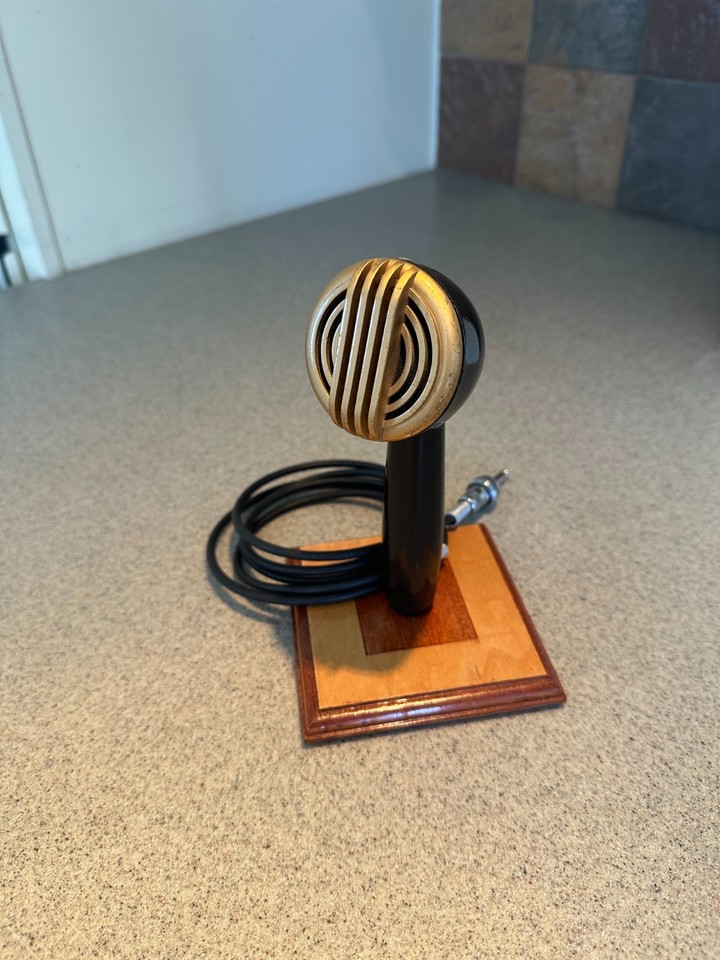 Astatic 200S "Fatboy" Desk Mic, Brown Bakelite, Stand, great for blues ...