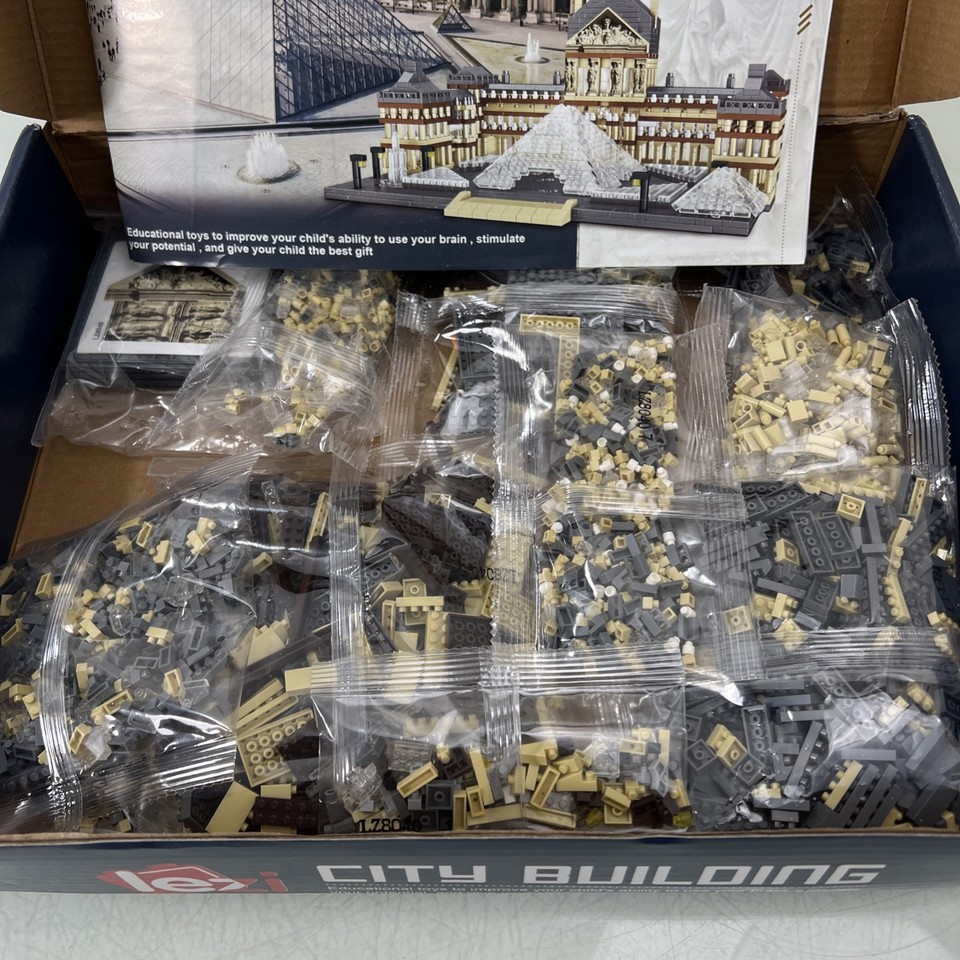 Lezi City Architecture Building Blocks Set Louvre Museum Bricks Model ...