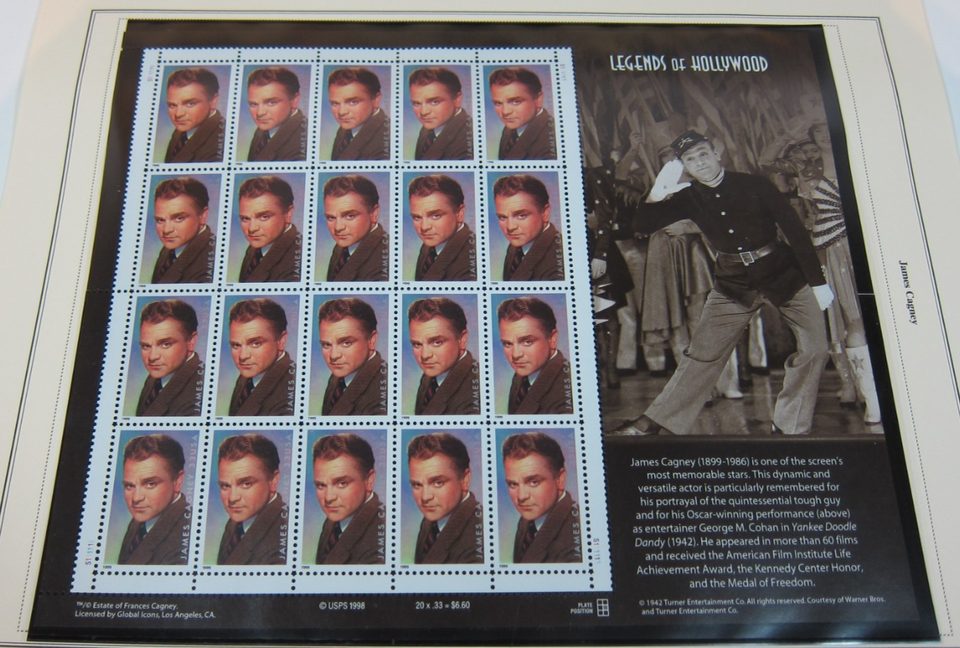 16 Legends of Hollywood Stamp Panes from 1995 thru 2010 USPS Stamp ...