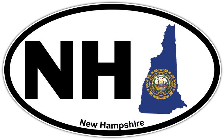 New Hampshire US State USA America Oval Car Bumper Window Sticker Decal ...