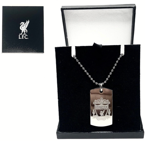 LIVERPOOL FC STAINLESS ENGRAVED DOG TAG & 53cm LONG CHAIN PENDANT ...