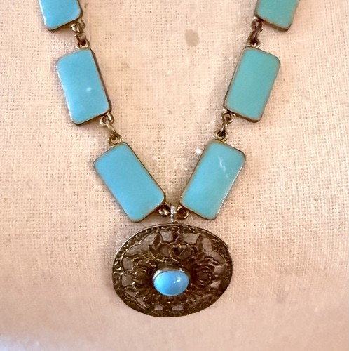 Antique Turquoise Hat Pin Converted To Pendant Placed On Turquoise ...