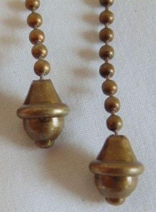 2 BRONZE BRASS HUBBELL TYPE ACORN PULL CHAINS for HANDEL TIFFANY B & H ...