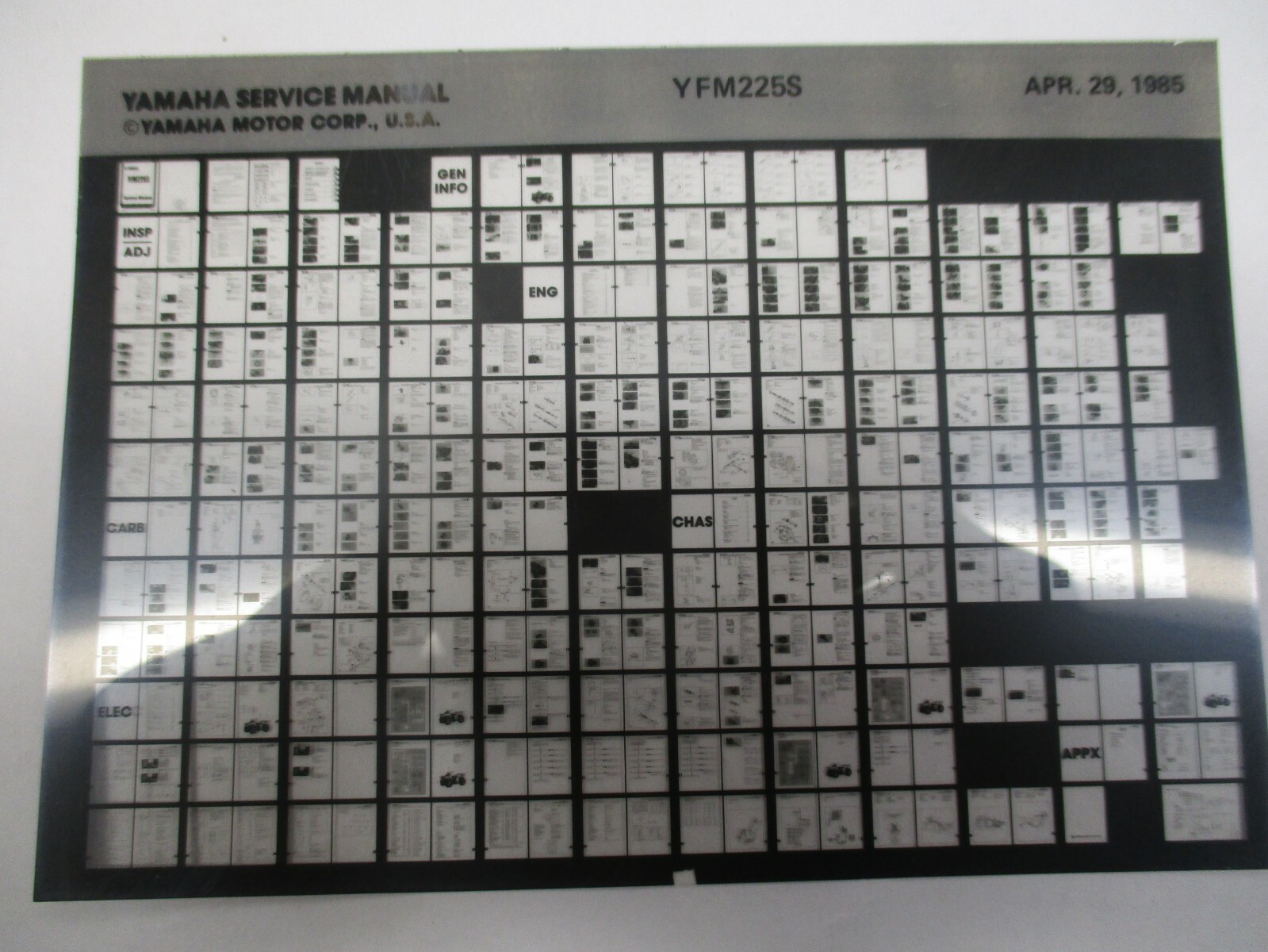 Yamaha YFM225 Service Manual Microfiche YFM225S April 1985 | eBay