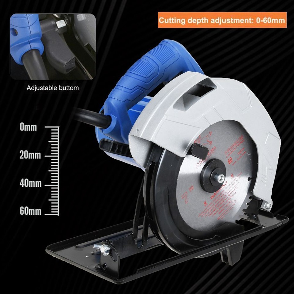 1650W Electric Circular Saw Heavy Duty Wood Cutting Power Tool with ...