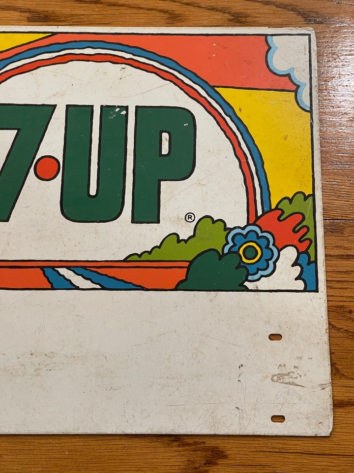 Vintage 7up Sign Peter Max Bottle Rack Advertising Sign Old And ...
