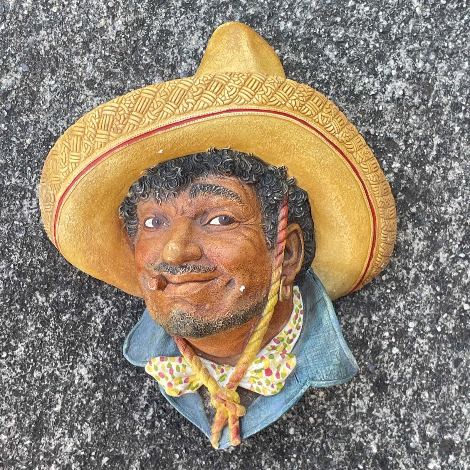 Bosson England Chalkware Pancho Mexican Sombrero Francisco Villa Art ...