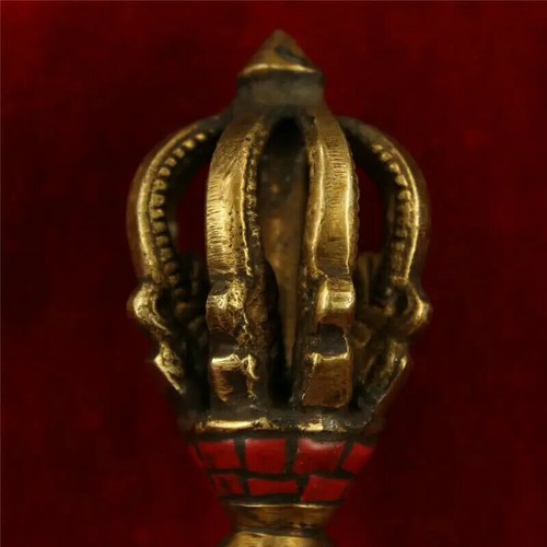 Collect Old Tibet Temple Copper Hand Made Nine Shares Vajra Pestle ...