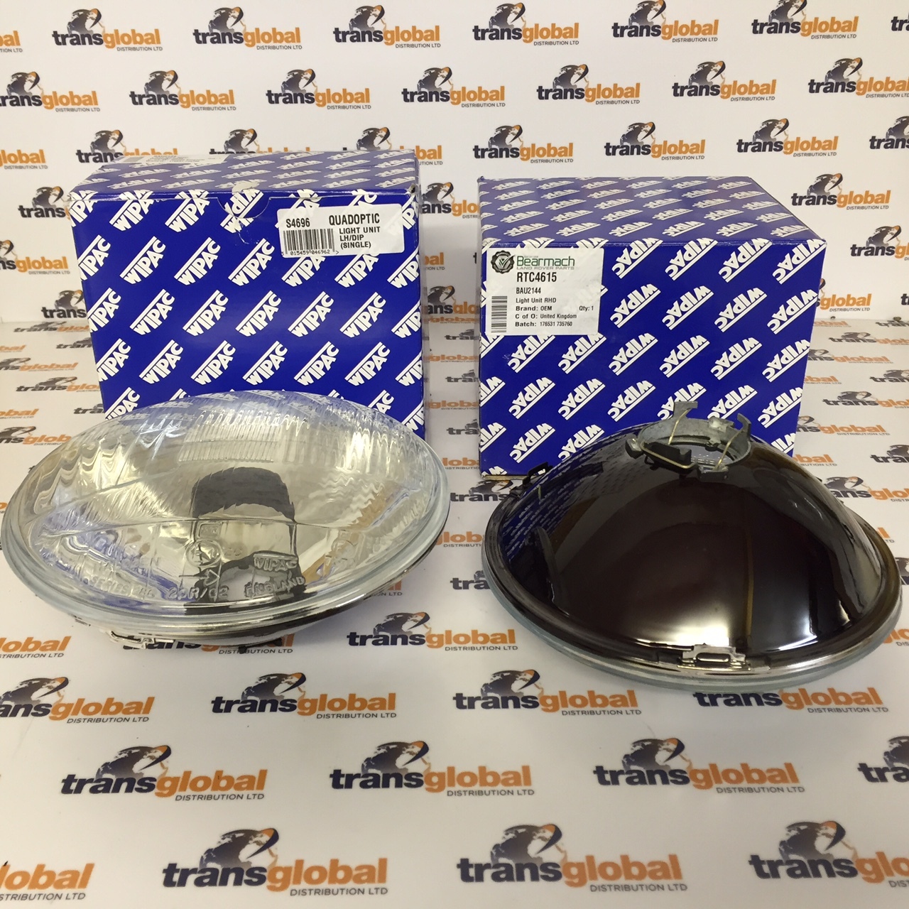 Quadoptic Halogen Headlamp Lights x2 for Land Rover Series 2 3 RHD ...