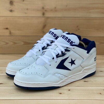 Vtg New 90s Converse 500 Classic Lo Leather Basketball Shoe White Navy ...