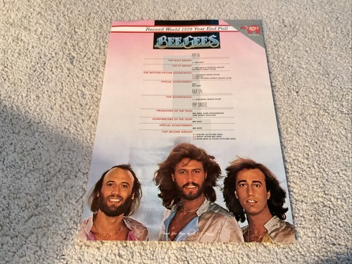 BEE GEES 1978 YEAR END POLL ORIGINAL PRINT PROMO POSTER TYPE AD RSO ...