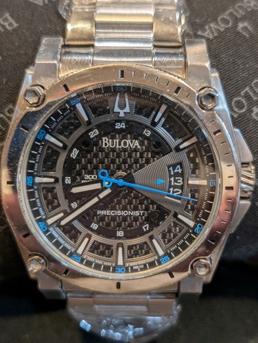 Bulova Precisionist 46mm Silver Case, New SS Bracelet 96b132 | eBay