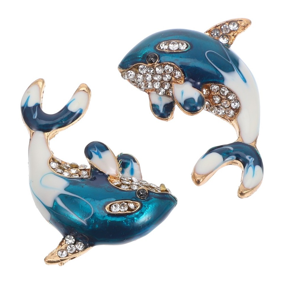 2pcs Cartoon Dolphin Phone Shell Ornament Phone Case DIY Accessories ...