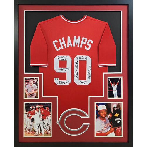 Cincinnati Reds Signed Framed Red Jersey Beckett Autographed 1990 ...