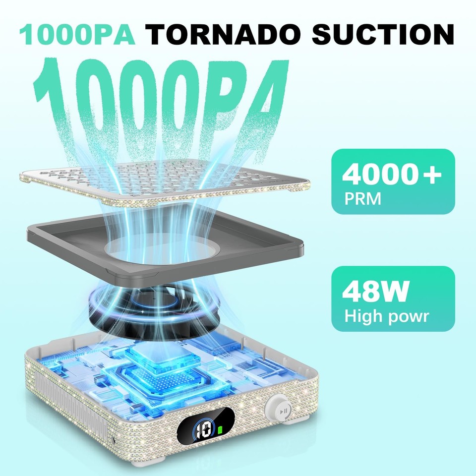 Nail Dust Collector | 1000PA Vacuum Large, White-diamond | eBay UK