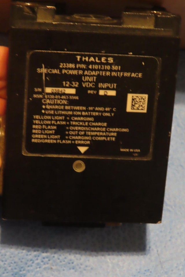 THALES SPECIAL POWER ADAPTER INTERFACE UNIT 23386 PN 401310-501 XLNT ...