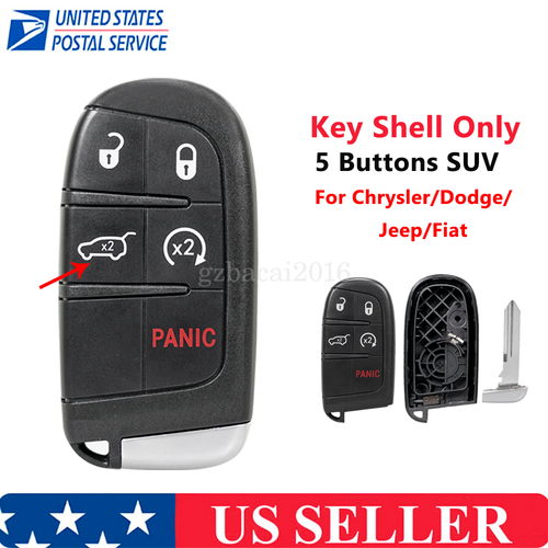 Smart Key Fob Cover Shell Case For Dodge Jeep Fiat Chrysler Remote 5 ...