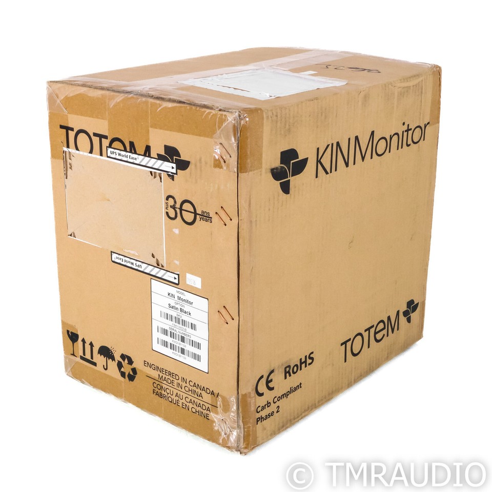 Totem Acoustic Kin Monitor Bookshelf Speakers; Satin Black Pair (Sealed ...