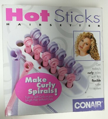 CONAIR Hot Sticks Hair Setter 14 Flexible Rollers Curlers HS18R ...