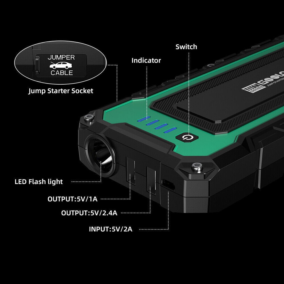 GOOLOO GP2000/GP3000/GP4000/GT4000S/GT6000 12V Car Battery Jump Starter ...
