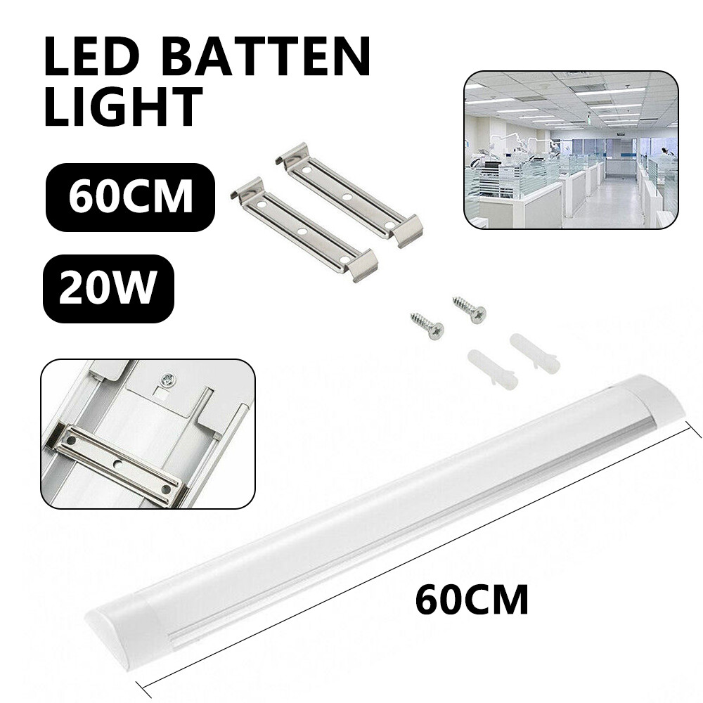 6500K LED Slim Ceiling Batten Tube Light 60CM 90CM Linear Fluro ...