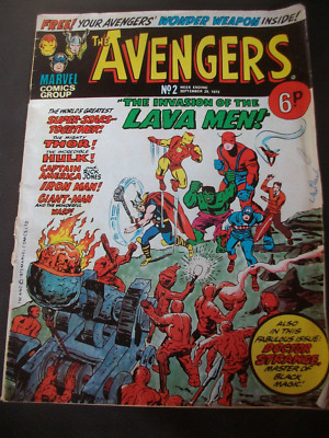 Vintage The Avengers Comic #2 Sept 29th 1973 Invasion of the Lava Men ...