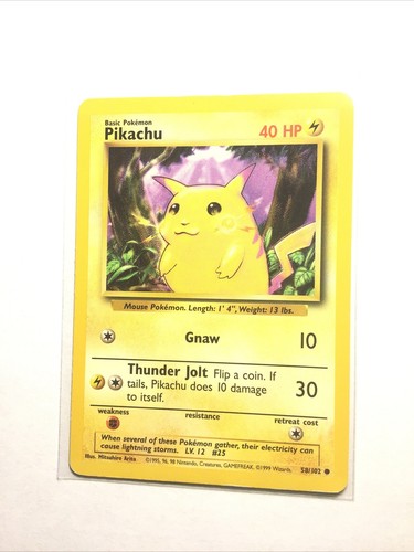 PIKACHU - 58/102 - Base Set - Pokemon Card - MP | eBay