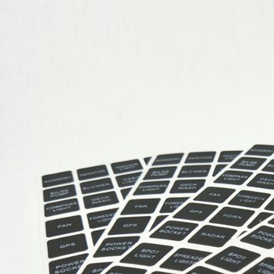 45* Rocker Switch Label Decal Circuit Fuse Instrument Panel Stickers ...