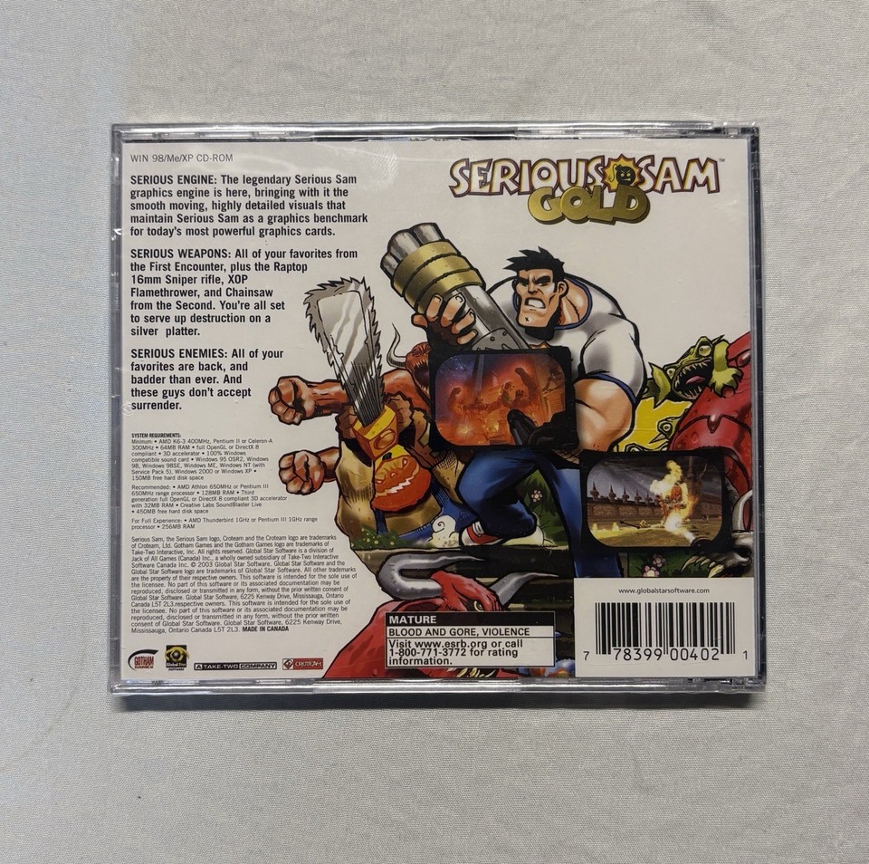 Serious Sam Gold (Windows PC, 2003) Computer Video Game Gotham Games ...