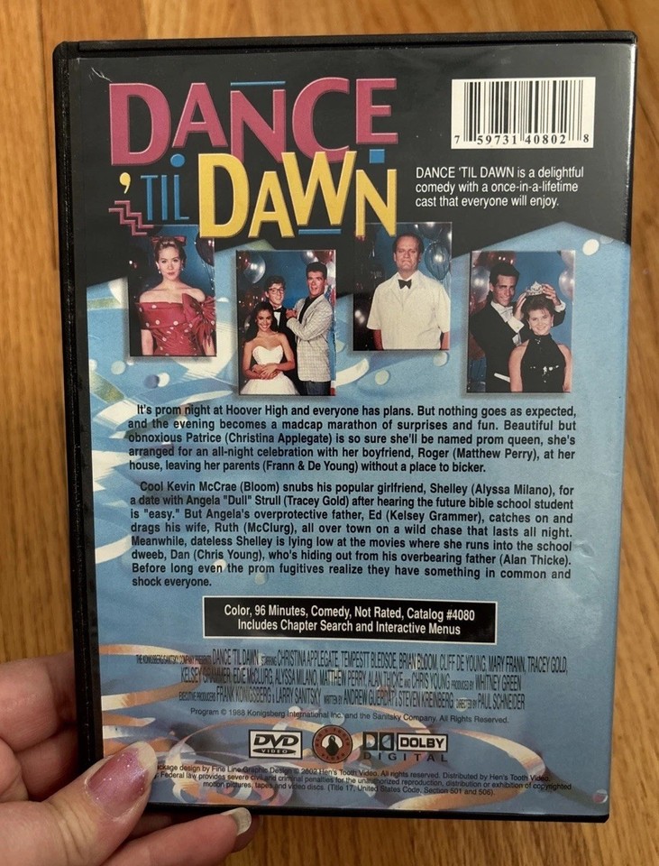 Dance Til Dawn DVD 2002 Applegate Milano Perry Bledsoe RARE OOP Hens ...