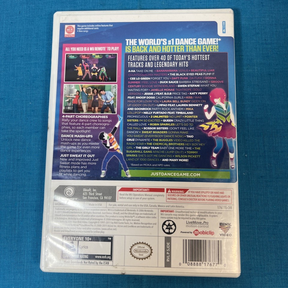 Just Dance 1 2 3 Nintendo Wii Set 3 Game Bundle Guaranteed Party Fun ...