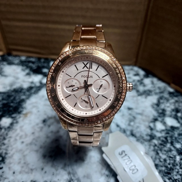 FOSSIL ES5106 STELLA SPORT ROSE GOLD TONE STAINLESS STEEL WATCH for ...