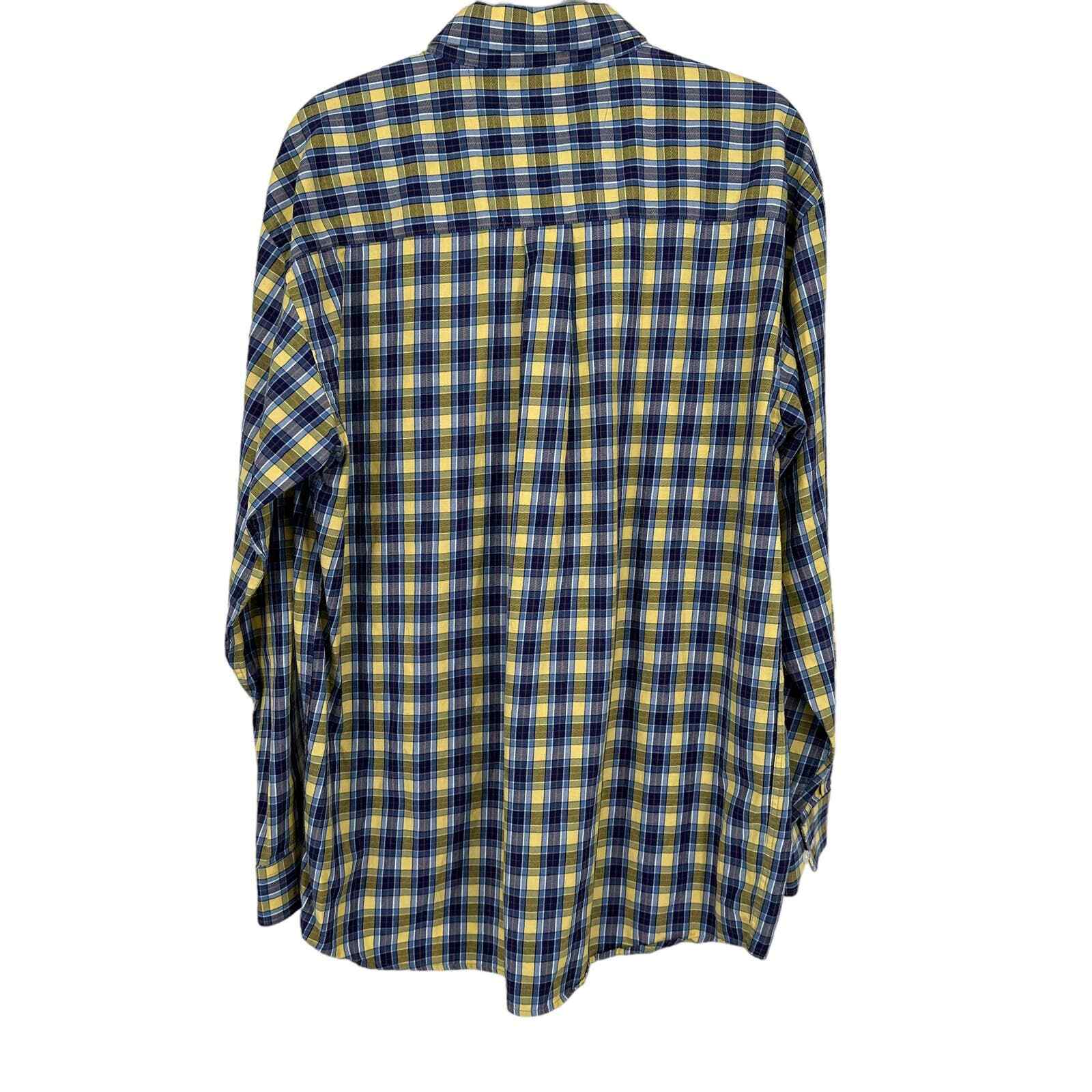 George Strait Wrangler Yellow Blue Plaid Button-Down … - Gem