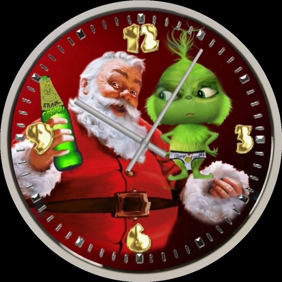 Santa Claus Aand Grinch Clock | eBay