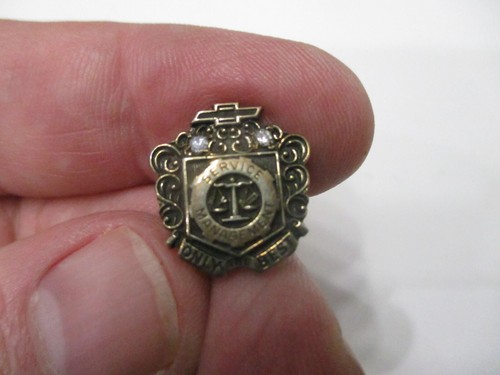 1950S CHEVROLET SERVICE MANAGEMENT 2 DIAMOND 10K GOLD AWARD LAPEL PIN ...