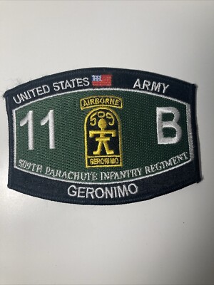 509 Geronimo Hat Patch 11B Parachute Infantry Regiment 5 Inches | eBay
