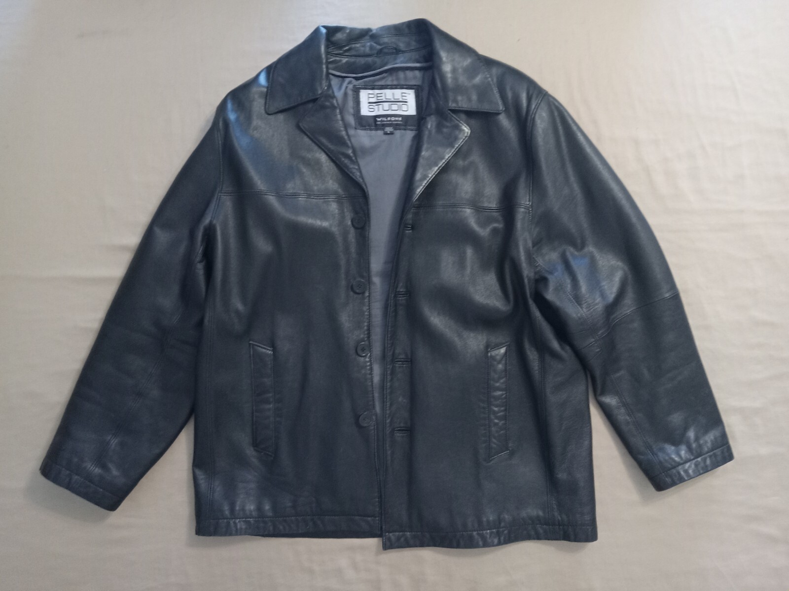 WILSONS Pelle Studio Leather Jacket Coat Black Men's… - Gem